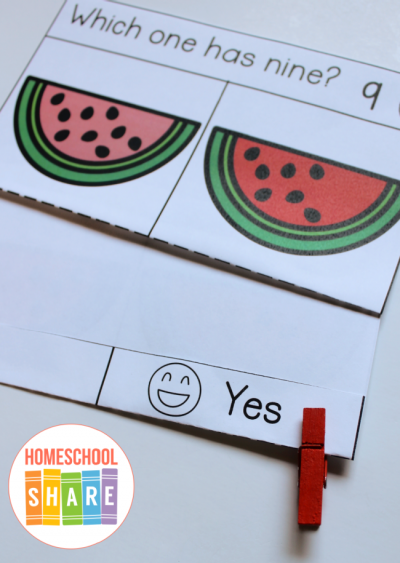 Free Watermelon Counting Clip Cards - Homeschool Share