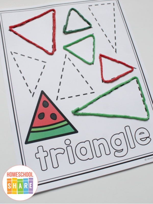 Free Watermelon Shapes Tracing Worksheets - Homeschool Share
