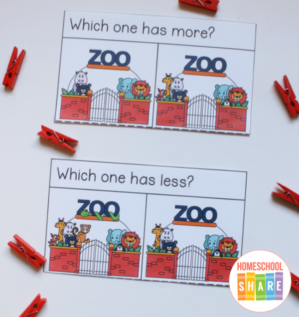 Zoo Animals Count and Clip Cards - Homeschool Share