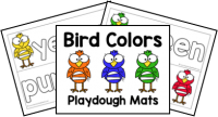 Bird Color Word Playdough Mats - Homeschool Share