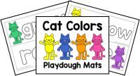 Cat Color Word Playdough Mats - Homeschool Share