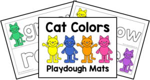 Cat Color Word Playdough Mats - Homeschool Share