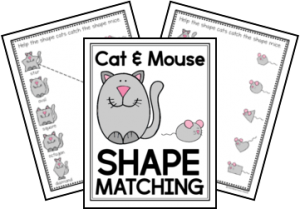Cat Matching Shapes Worksheets - Homeschool Share