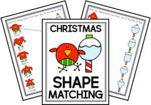 Christmas Matching Shapes Worksheets - Homeschool Share