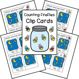 Fireflies Counting Clip Cards - Homeschool Share