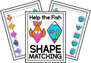 Free Fish Matching Shapes Worksheets - Homeschool Share
