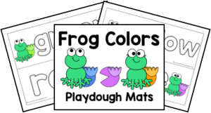 Frog Color Word Playdough Mats - Homeschool Share