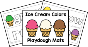 Ice Cream Color Word Playdough Mats - Homeschool Share