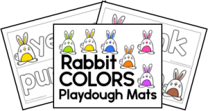 Rabbit Color Word Playdough Mats - Homeschool Share