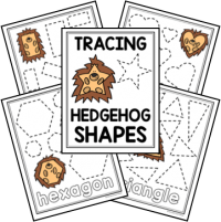 Free Hedgehog Shapes Tracing Worksheets - Homeschool Share