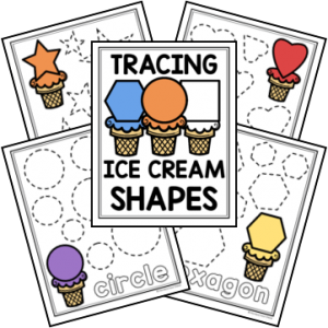 Free Ice Cream Shapes Tracing Worksheets - Homeschool Share
