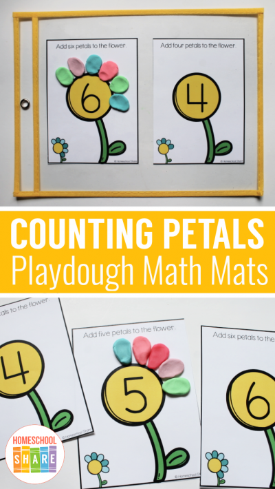 Free Flower Playdough Math Mats - Homeschool Share