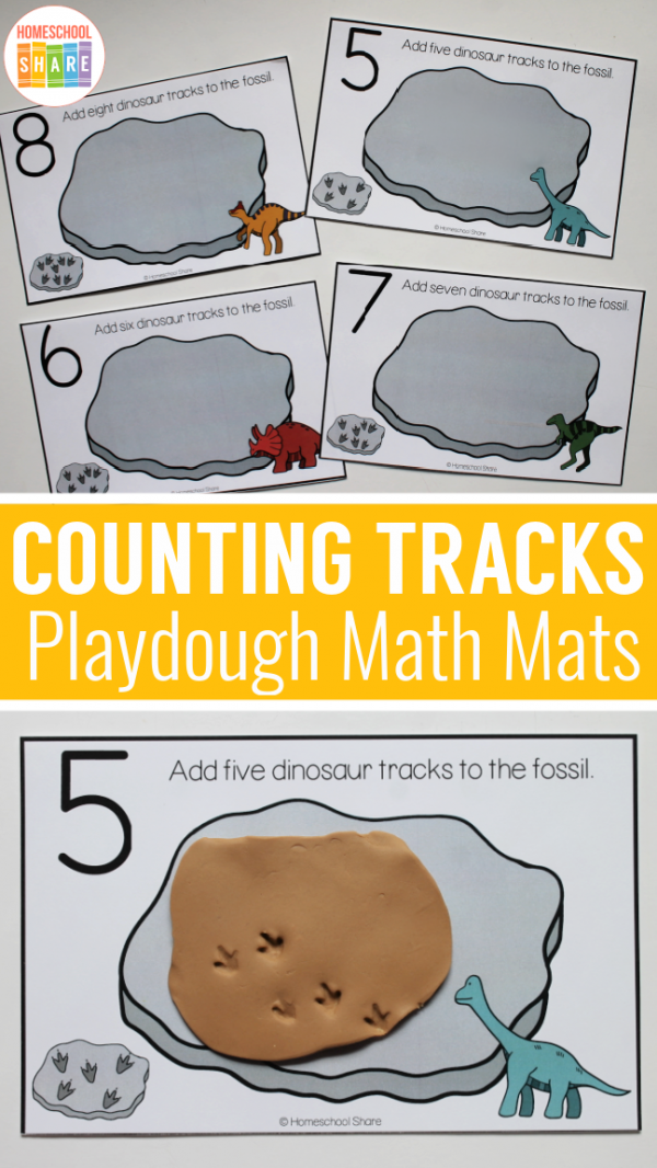 Dinosaur Tracks Math Mats - Homeschool Share