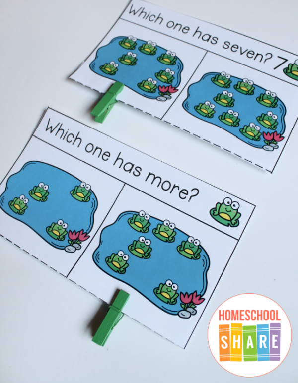 Frogs Count and Clip Cards - Homeschool Share