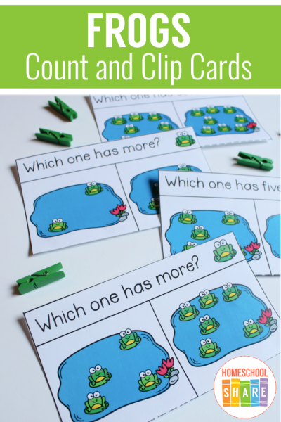 Frogs Count and Clip Cards - Homeschool Share