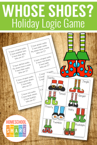 Whose Shoes? Holiday Logic Game - Homeschool Share