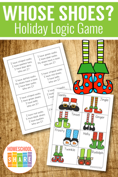 Whose Shoes? Holiday Logic Game - Homeschool Share
