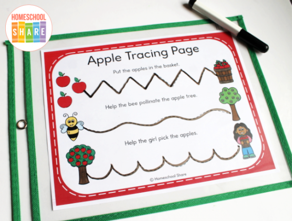 Apples Tracing Pages - Homeschool Share