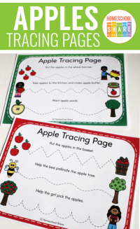 Apples Tracing Pages - Homeschool Share