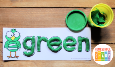 Bird Color Word Playdough Mats - Homeschool Share