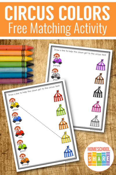 Circus Color Matching Activity Pages - Homeschool Share