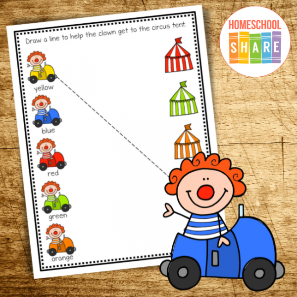 Circus Color Matching Activity Pages - Homeschool Share
