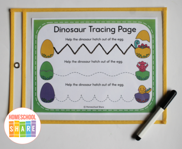 Dinosaur Tracing Worksheets - Homeschool Share