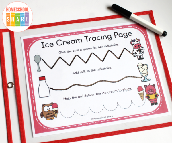 Ice Cream Tracing Lines Worksheets - Homeschool Share