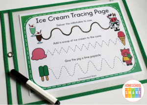 Ice Cream Tracing Lines Worksheets - Homeschool Share