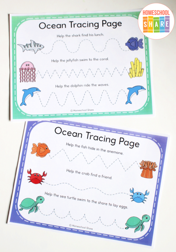 Ocean Tracing Pages - Homeschool Share