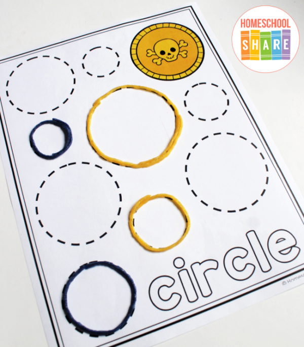 Free Pirate Shapes Tracing Worksheets - Homeschool Share