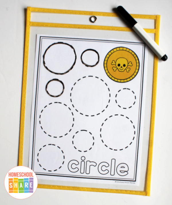 Free Pirate Shapes Tracing Worksheets - Homeschool Share