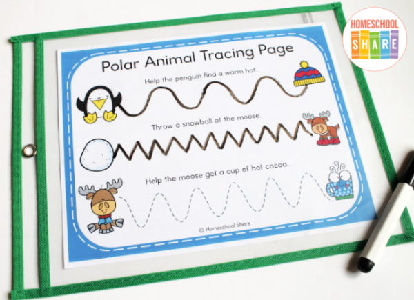 Polar Animals Tracing Pages - Homeschool Share