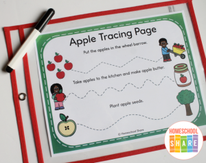 Apples Tracing Pages - Homeschool Share