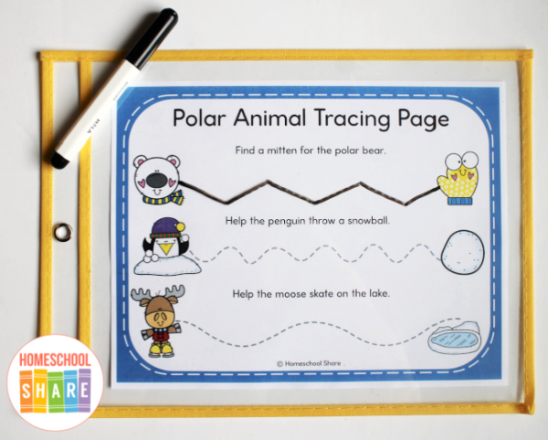 Polar Animals Tracing Pages - Homeschool Share