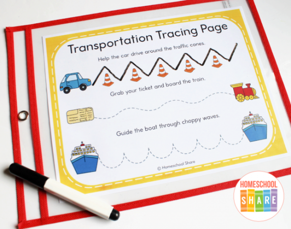 Free Transportation Tracing Lines Worksheets - Homeschool Share