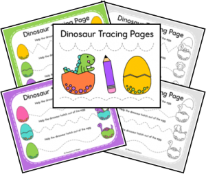Dinosaur Tracing Worksheets - Homeschool Share