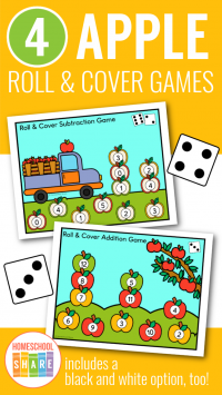 Apples Roll and Cover Math Game - Homeschool Share