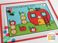 Apples Roll and Cover Math Game - Homeschool Share