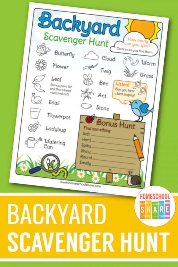 Free Backyard Scavenger Hunt - Homeschool Share