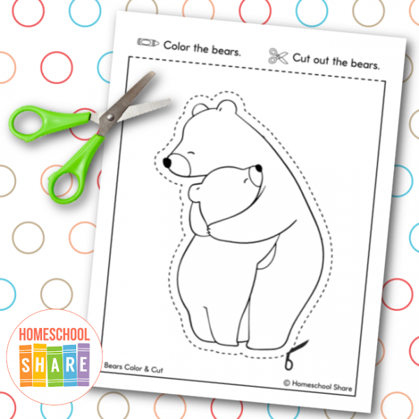 Bear Cutting Practice Pages - Homeschool Share