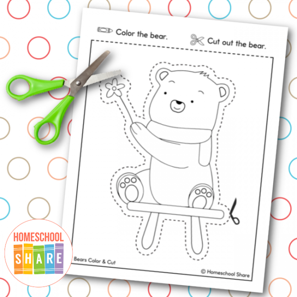 Bear Cutting Practice Pages - Homeschool Share