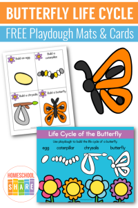 Free Butterfly Life Cycle Playdough Mats - Homeschool Share