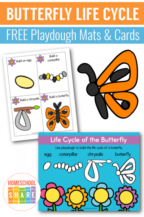 Free Butterfly Life Cycle Playdough Mats - Homeschool Share
