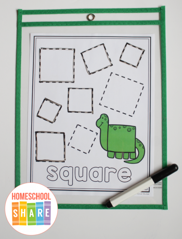 Free Dinosaur Shapes Tracing Worksheets - Homeschool Share