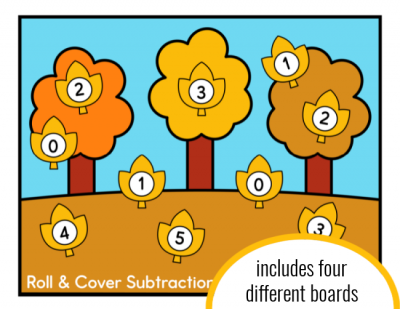 Fall Roll and Cover Math Games - Homeschool Share