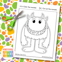 Monster Cutting Practice Pages - Homeschool Share