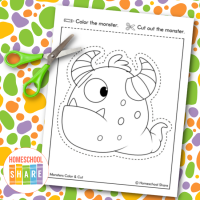 Monster Cutting Practice Pages - Homeschool Share