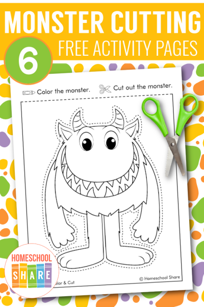 Monster Cutting Practice Pages - Homeschool Share