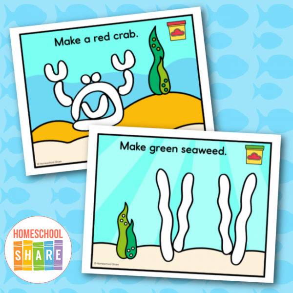 Ocean Colors Playdough Mats - Homeschool Share